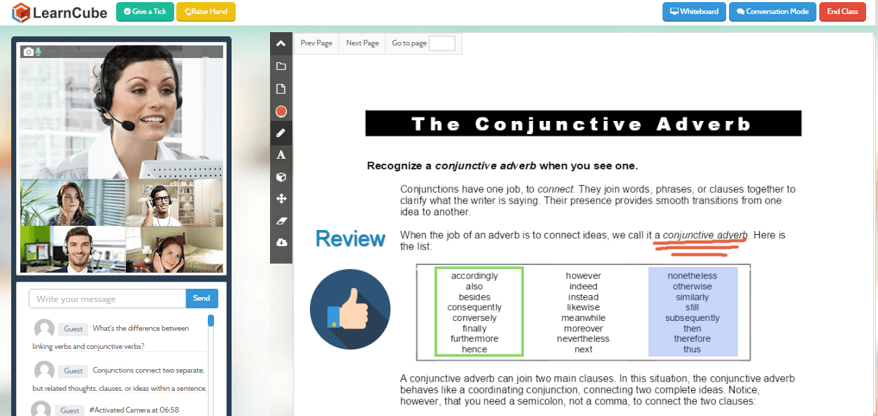 Aula virtual de LearnCube