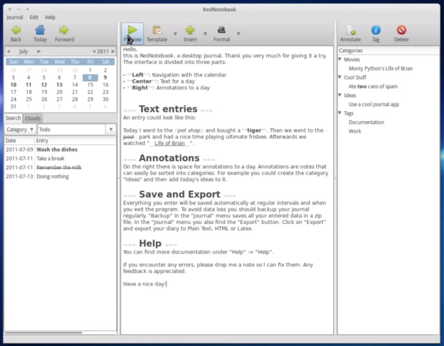 RedNotebook: precios, funciones y opiniones